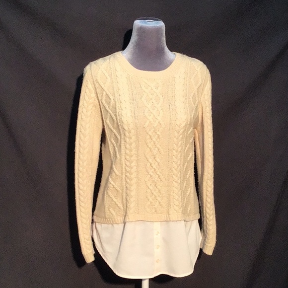 Monteau | Sweaters | Monteau Los Angeles Shirt Tail Cable Knit Sweater ...